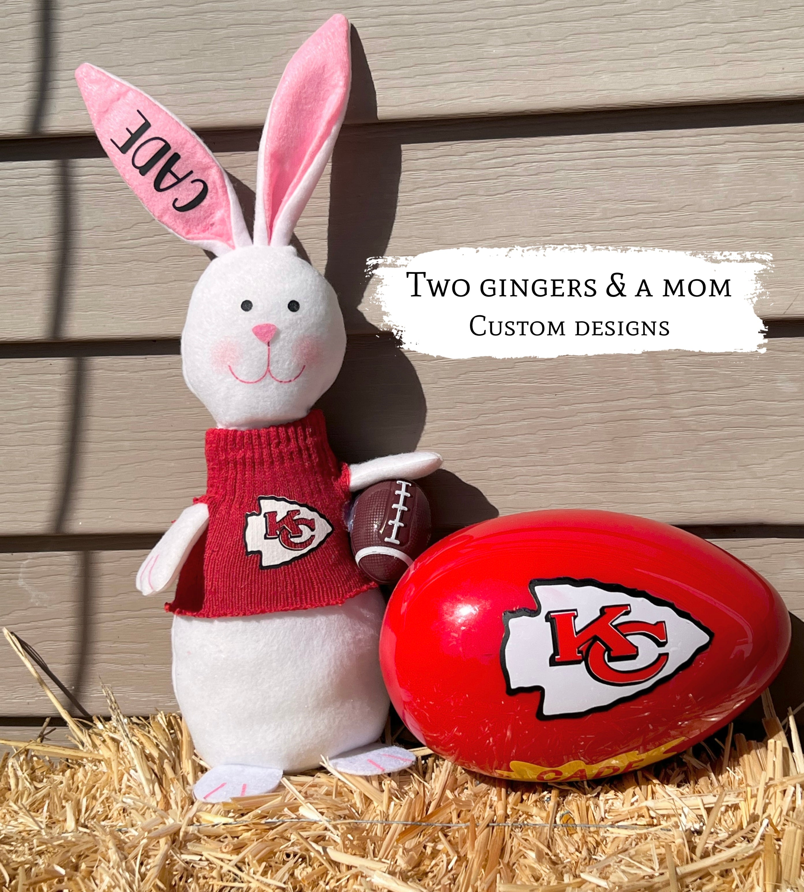 Chiefs 14 inch Easter Bunny & Jumbo Fillable Egg – Two Gingers & a Mom ...